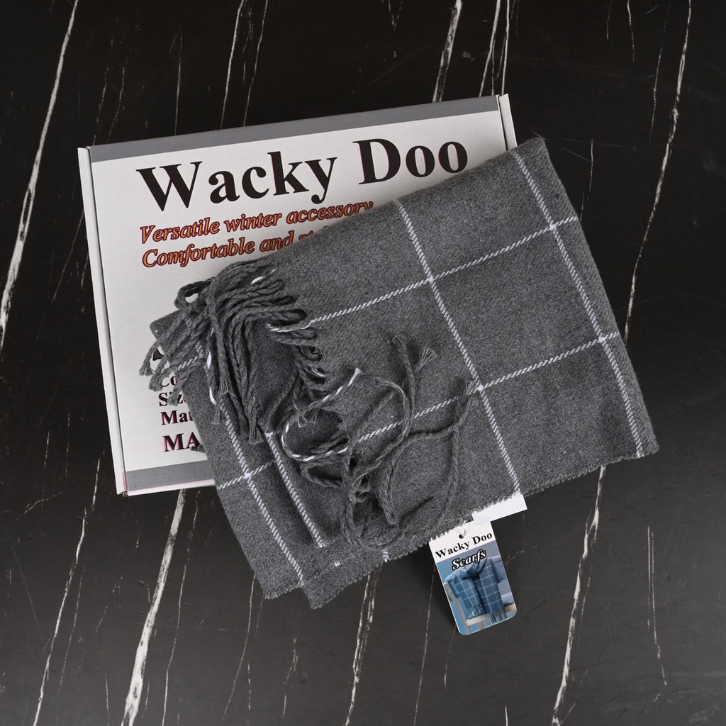 Wacky Doo Winter Warm Knitted Scarf Ultra‑Soft Wool Blend Scarf, Cozy ...