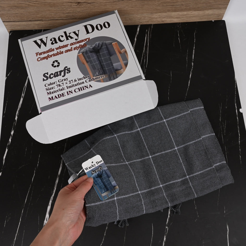 Wacky Doo Winter Warm Knitted Scarf Ultra‑Soft Wool Blend Scarf, Cozy ...