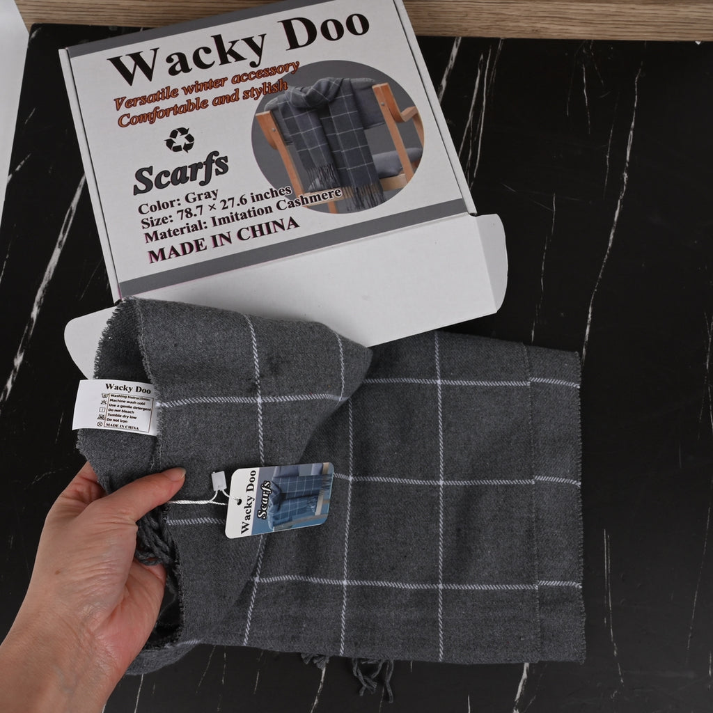 Wacky Doo Winter Warm Knitted Scarf Ultra‑Soft Wool Blend Scarf, Cozy ...